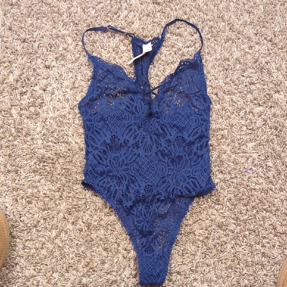 Other | Blue Lace Bodysuit | Poshmark